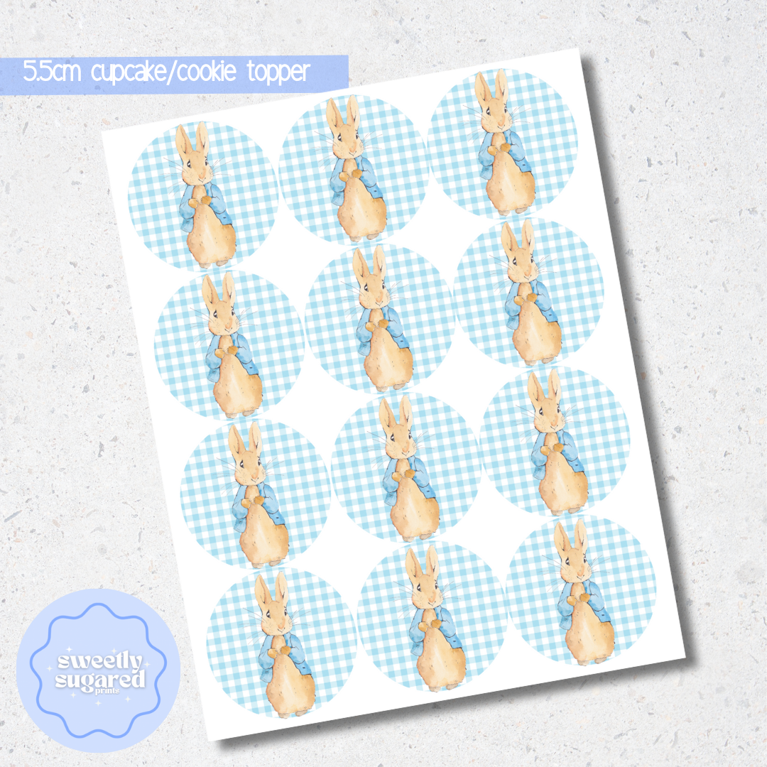 Peter Rabbit edible cupcake/cookie toppers – Sweetly Sugared Prints